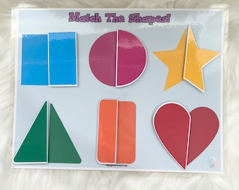 Shape Matching Activity - Busy Book - Preschool - Shape Game - Learn ...