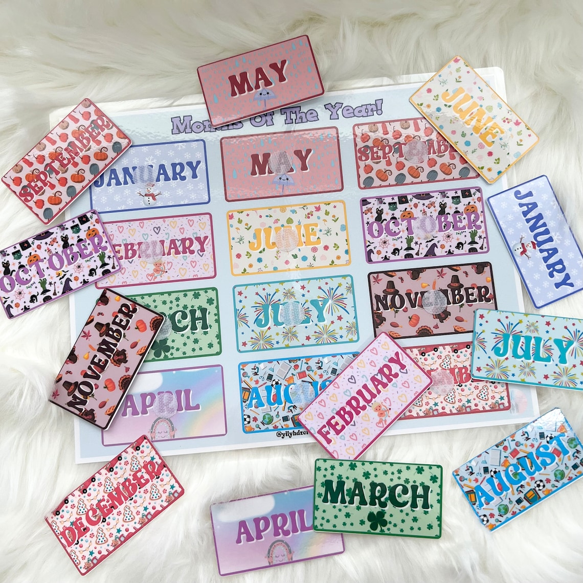 Months of the Year Months of the Year Printable Circle - Etsy