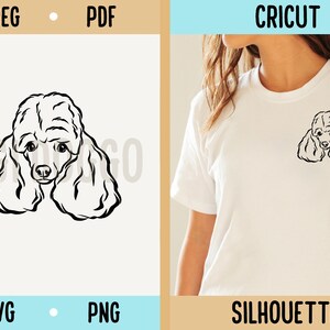 Poodle Outline SVG/ Cute Poodle Face Dog Vector Graphic Illustration ...