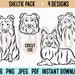 Sheltie Outline SVG/ Cute Sheltie Dog Breed Vector Graphic Illustration ...
