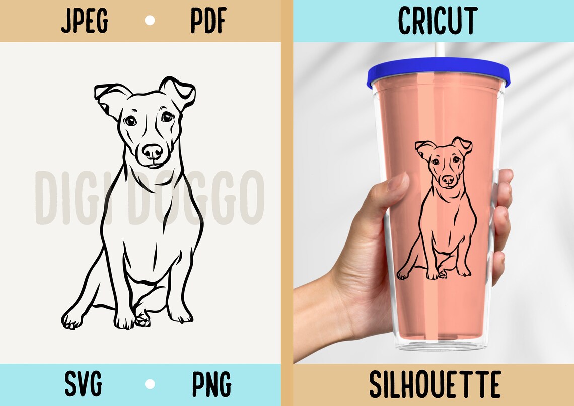 Jack Russell Terrier Outline SVG: Dog Breed Vector Art (digital ...