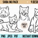 Shiba Inu Outline SVG/ Dog Breed Digital Download PNG/ Shiba Inu Face ...