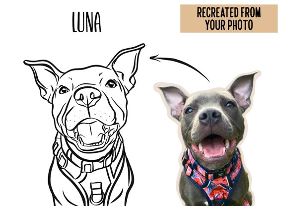 Outline Pet Drawing/ Minimalist Line Art Commission/ Custom - Etsy