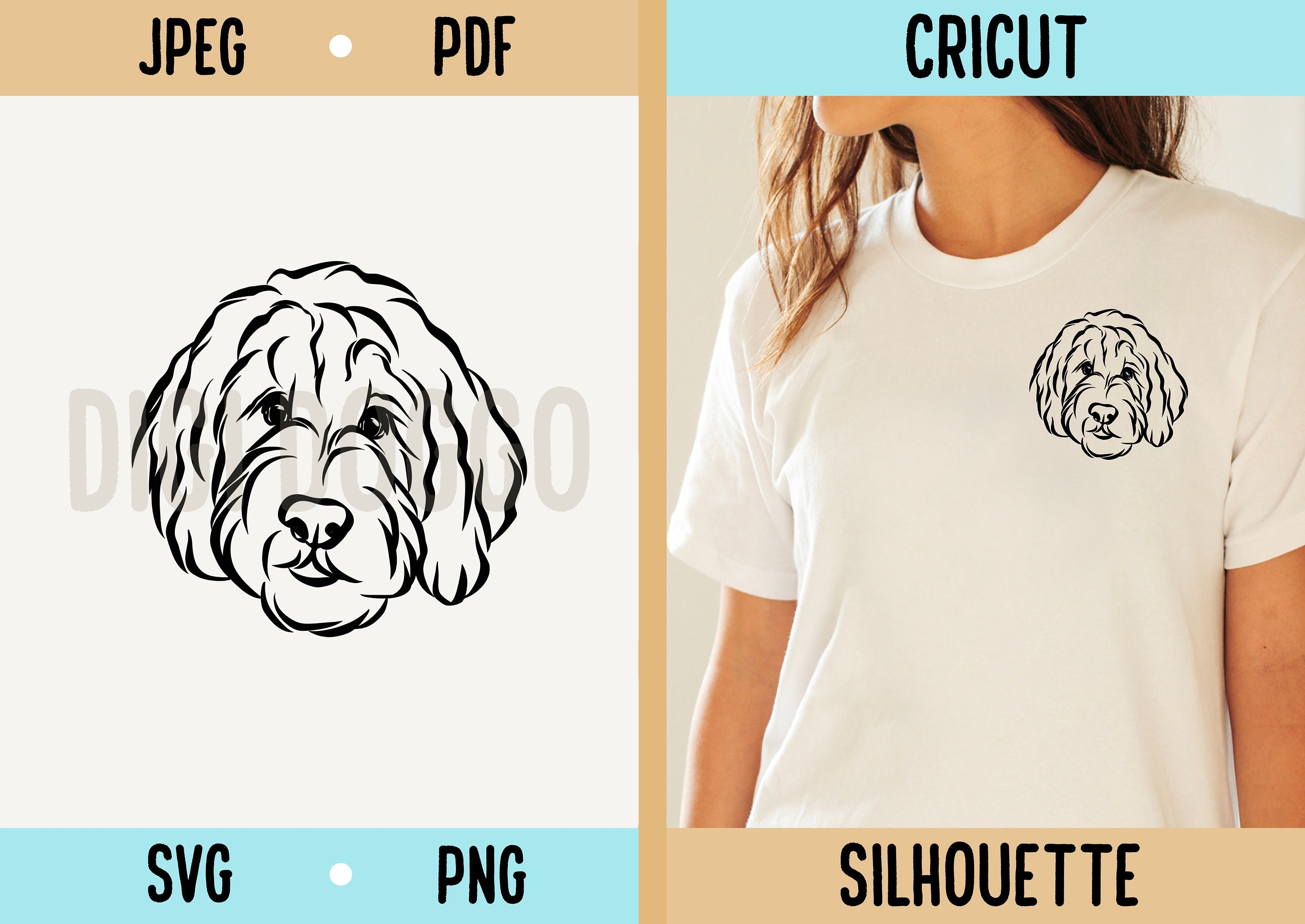 Goldendoodle Outline SVG: Dog Line Art Vector (digital Download) - Etsy
