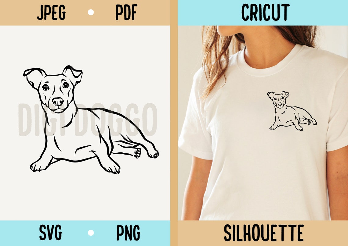 Jack Russell Terrier Outline SVG: Dog Breed Vector Art (digital ...