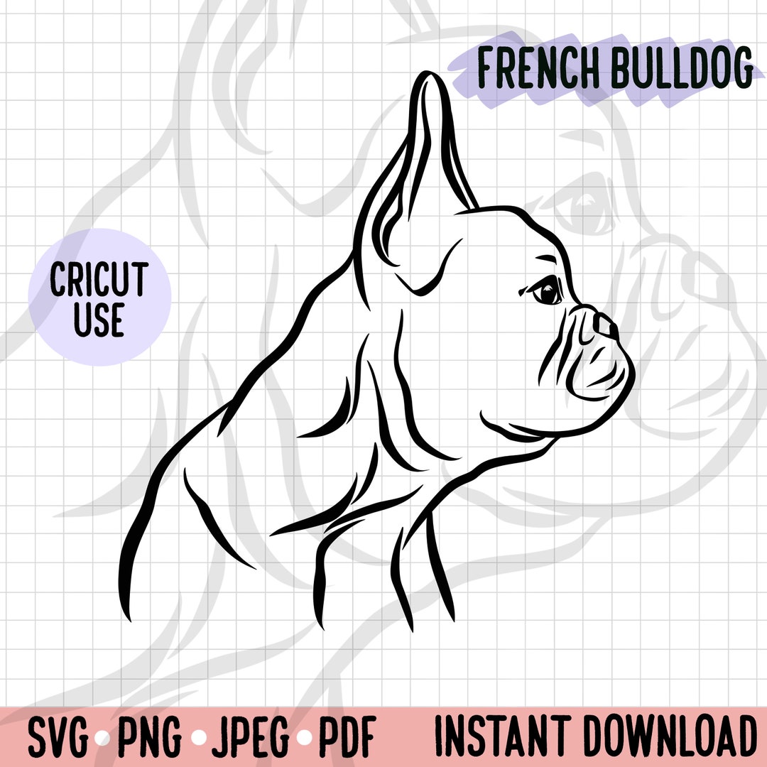 French Bulldog Side View Outline SVG/ Minimalist Dog Profile Line Art ...