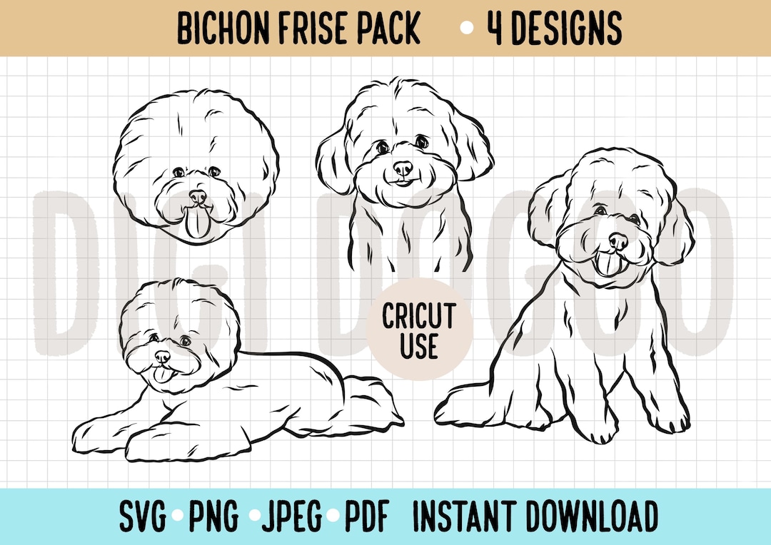 Bichon Frise Outline SVG/ Dog Line Drawing Vector File/ Cricut ...