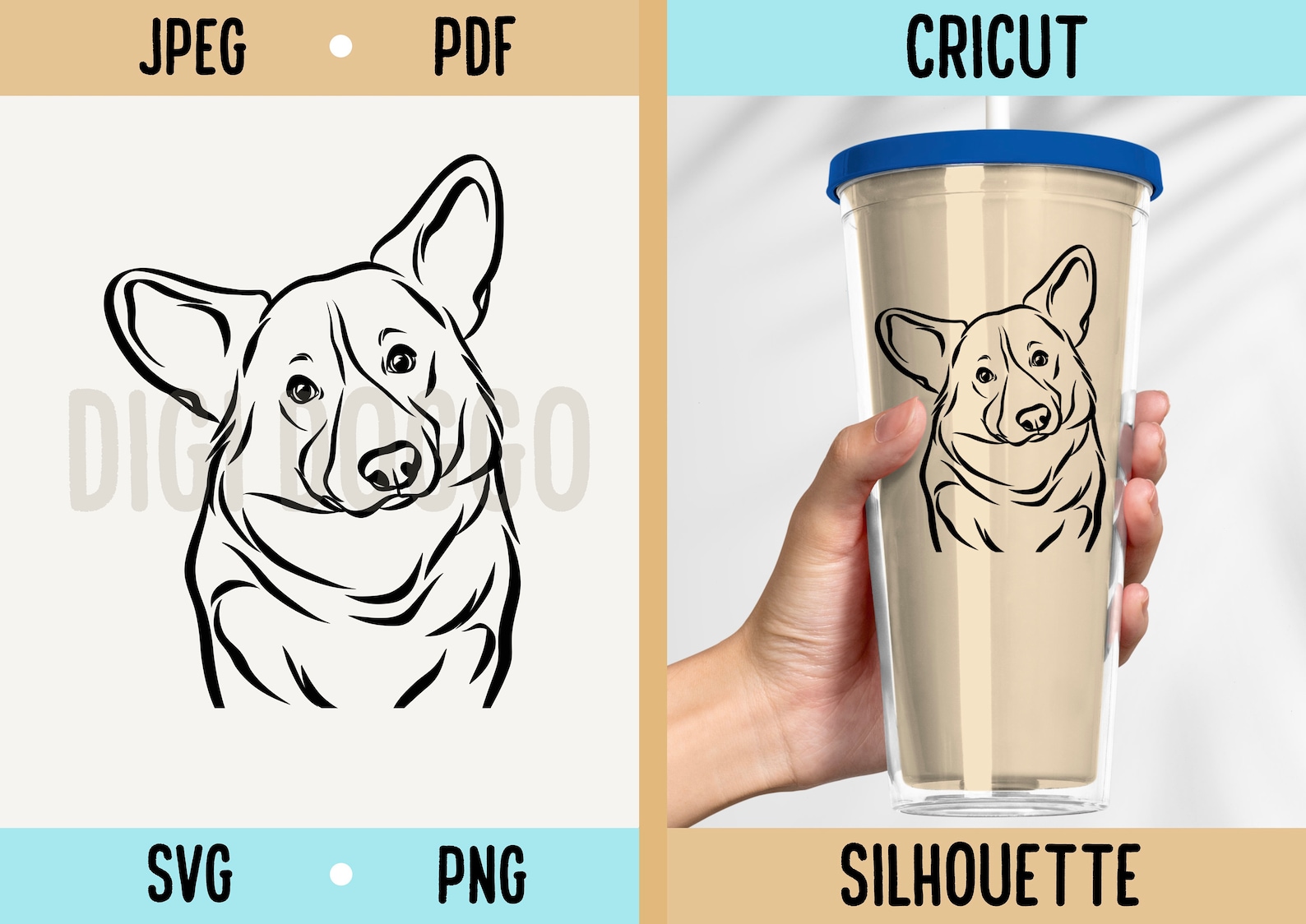 Corgi Outline Drawing SVG/ Corgi Clipart SVG Bundle/ Dog Breed - Etsy