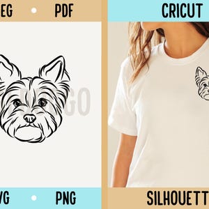 Yorkshire Terrier Outline: Yorkie Dog SVG, PNG, PDF (digital Download ...
