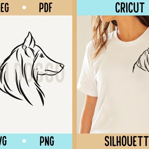 Sheltie Side View Outline SVG/ Minimalist Dog Profile Line Art/ Sheltie ...