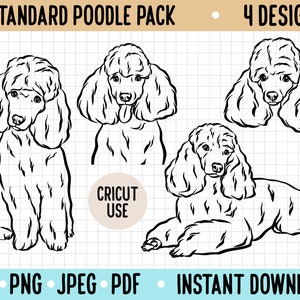 Poodle Outline SVG/ Cute Poodle Face Dog Vector Graphic Illustration ...
