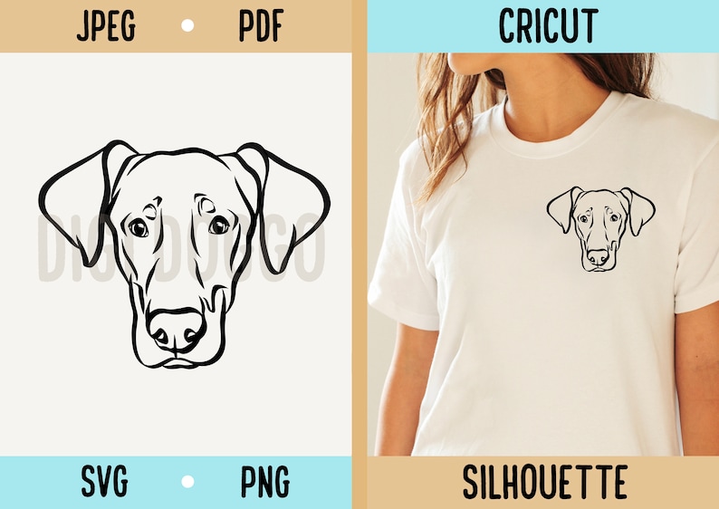 Doberman Outline SVG/ Doberman Floppy Ears Digital Download - Etsy UK