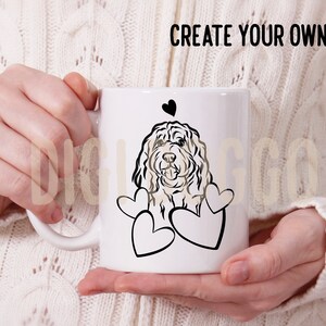 Cockapoo Outline SVG Valentines Dog Line Portrait Cockapoo Face Clipart ...