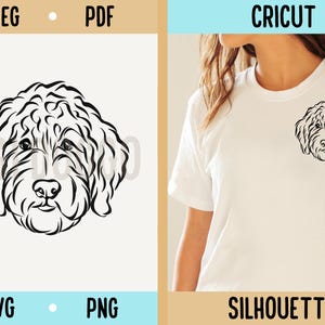 Bernedoodle Outline SVG: Dog Face Line Art (digital Download) - Etsy