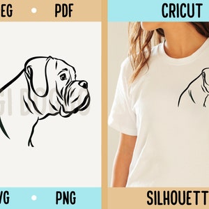 Boxer Dog Outline SVG: Minimalist Line Art (digital Download) - Etsy