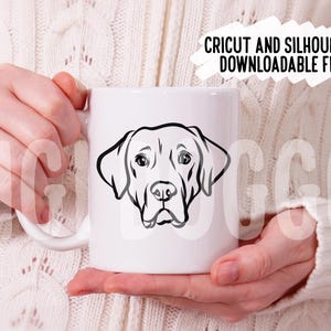 Labrador Outline SVG/ Cute Dog Line Drawing Vector Art File/ Cricut ...