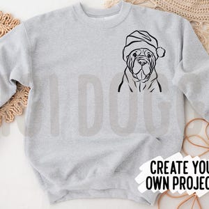 Shar Pei Dog Svg/shar Pei Breed Line Portrait Clipart/shar Pei Santa ...