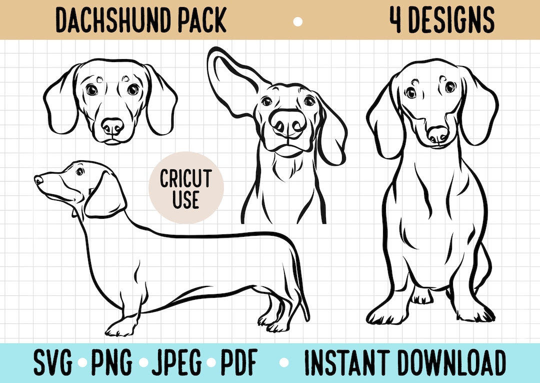 Dachshund SVG Bundle: Sausage Dog Vector Graphics (digital Download) - Etsy