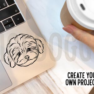 Maltipoo Outline SVG: Dog Face Line Art (digital Download) - Etsy
