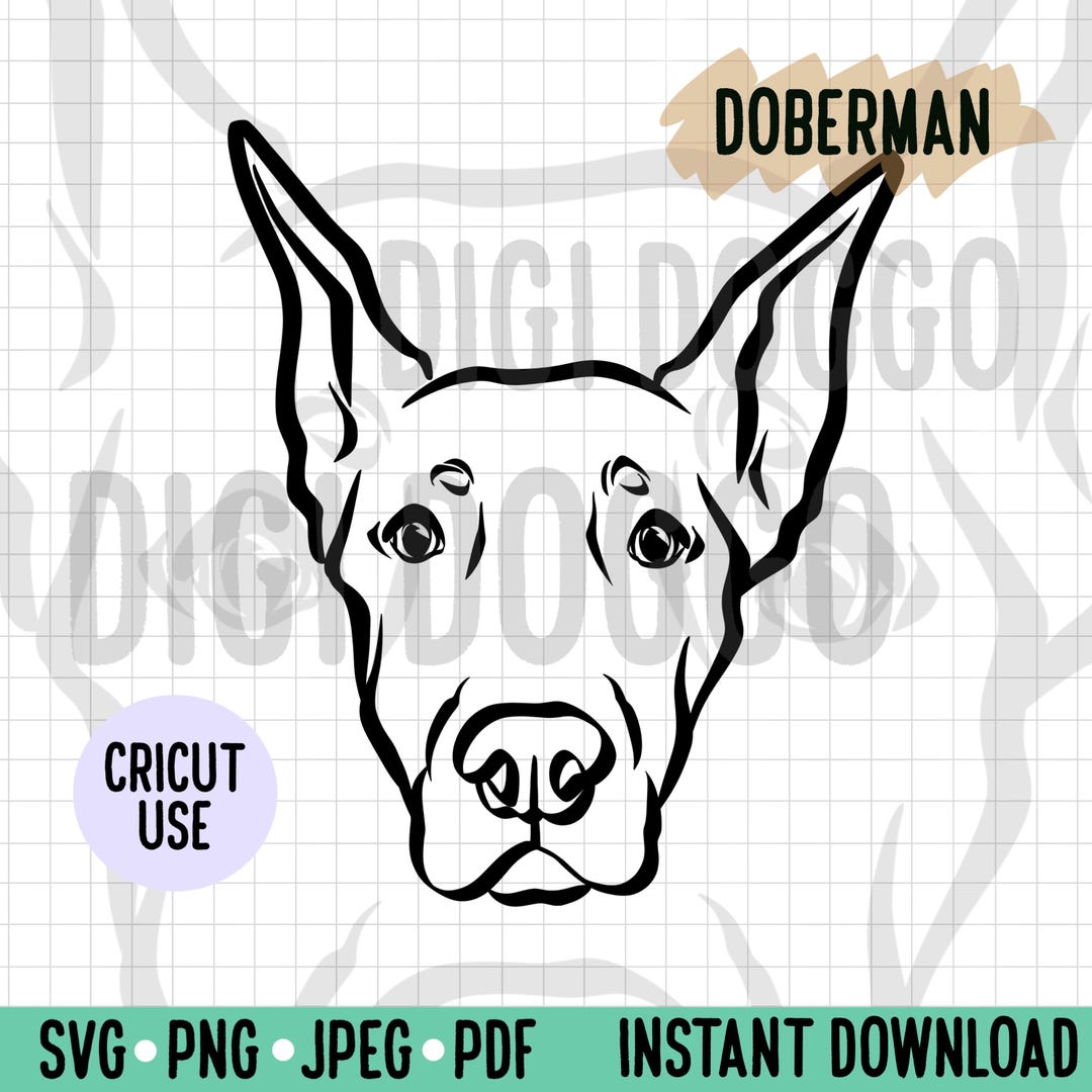 Doberman Outline Svg/doberman Pinscher Dog Line Art Vector File /dog ...