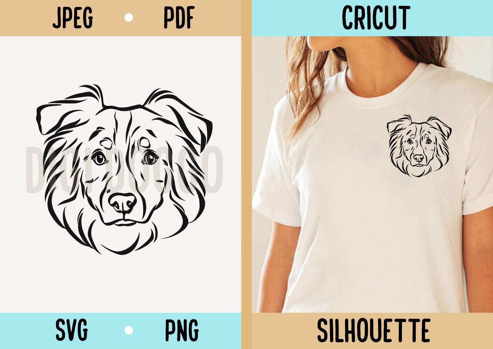 Australian Shepherd Outline Svg/aussie Shepherd Drawing Line Art Vector ...