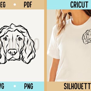 Working Cocker Spaniel Outline Svg/working Cocker Face Line Art Vector ...