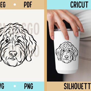 Bernedoodle Outline SVG: Dog Face Line Art (digital Download) - Etsy