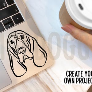 Basset Hound Outline SVG/ Basset Hound Face Line Art Vector File/ Dog ...