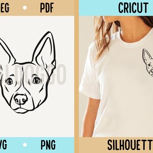 Basenji Outline SVG/ Basenji Face Line Art Vector File/ Dog Breed ...