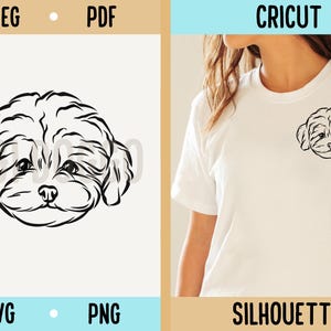 Maltipoo Outline SVG: Dog Face Line Art (digital Download) - Etsy