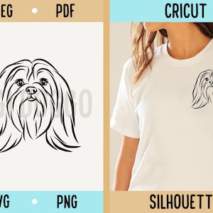 Lhasa Apso Outline Svg/dog Breed Line Drawing SVG Pack/cricut ...
