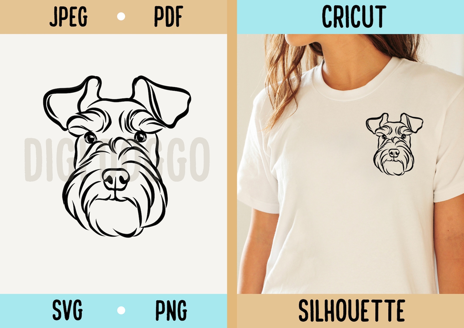 Miniature Schnauzer Outline SVG/ Minimalistic Line Art SVG Dog - Etsy UK
