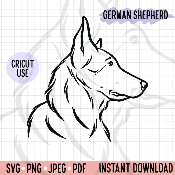 German Shepherd Head Outline