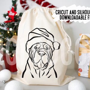 Shar Pei Dog Svg/shar Pei Breed Line Portrait Clipart/shar Pei Santa ...