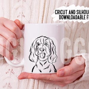 Cockapoo Outline SVG/ Cute Dog Line Drawing Vector Art File/ Cricut ...