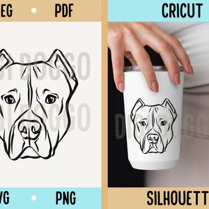 Pitbull Outline SVG/ Pitbull Face Line Art Vector File/ Dog Breed ...