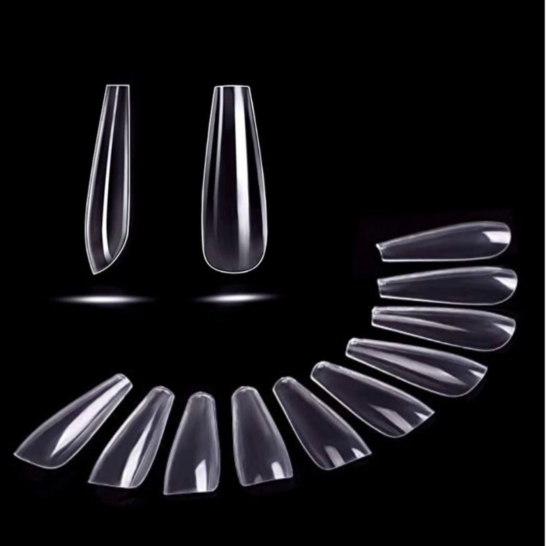 Long Full Cover Natural Fit Nail Tips Coffin Etsy De