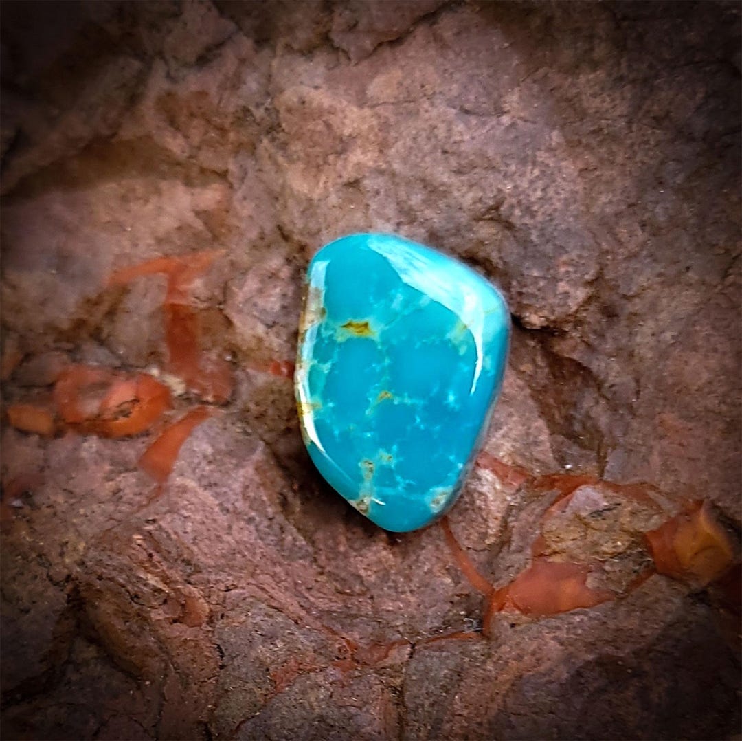Royston Blue Webbed Turquoise Cabochon. 5.5 Carats. High Grade Old ...