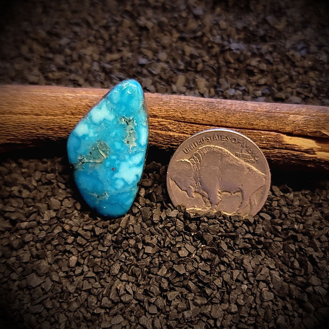 Kingman Water Web Turquoise. Turquoise Cabochon. 18.95 Carats. Old ...