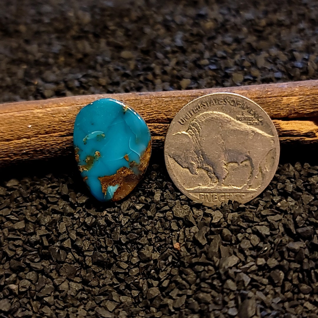 Rare Pilot Mountain Turquoise. Turquoise Cabochon. 9.25 Carats. Old ...