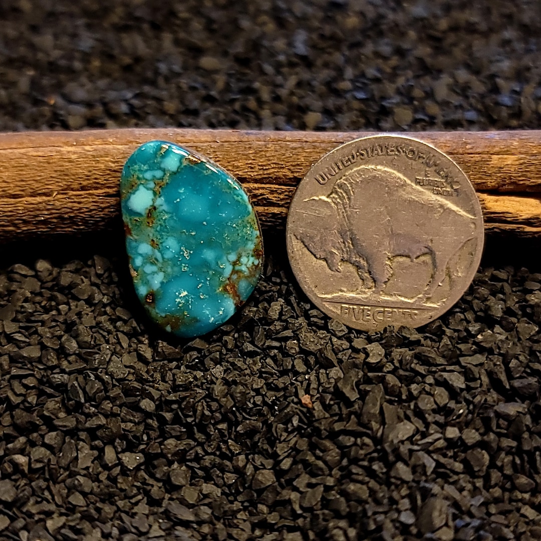Rare Red Mountain Turquoise. Blue Turquoise Cabochon. 9.45 Carats. Old ...