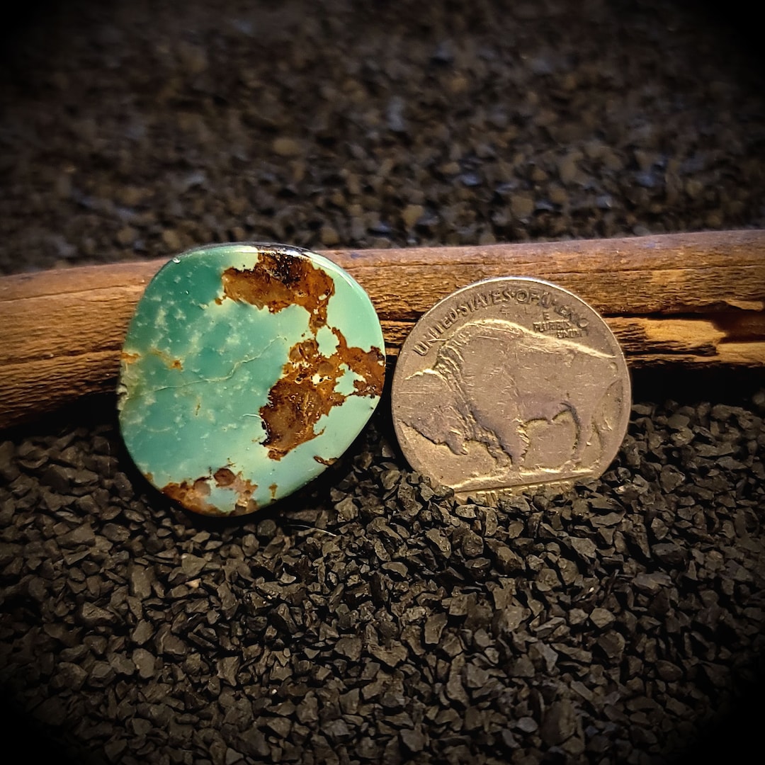 Rare Pilot Mountain Webbed Turquoise Cab. Green Turquoise Cabochon. 19. ...