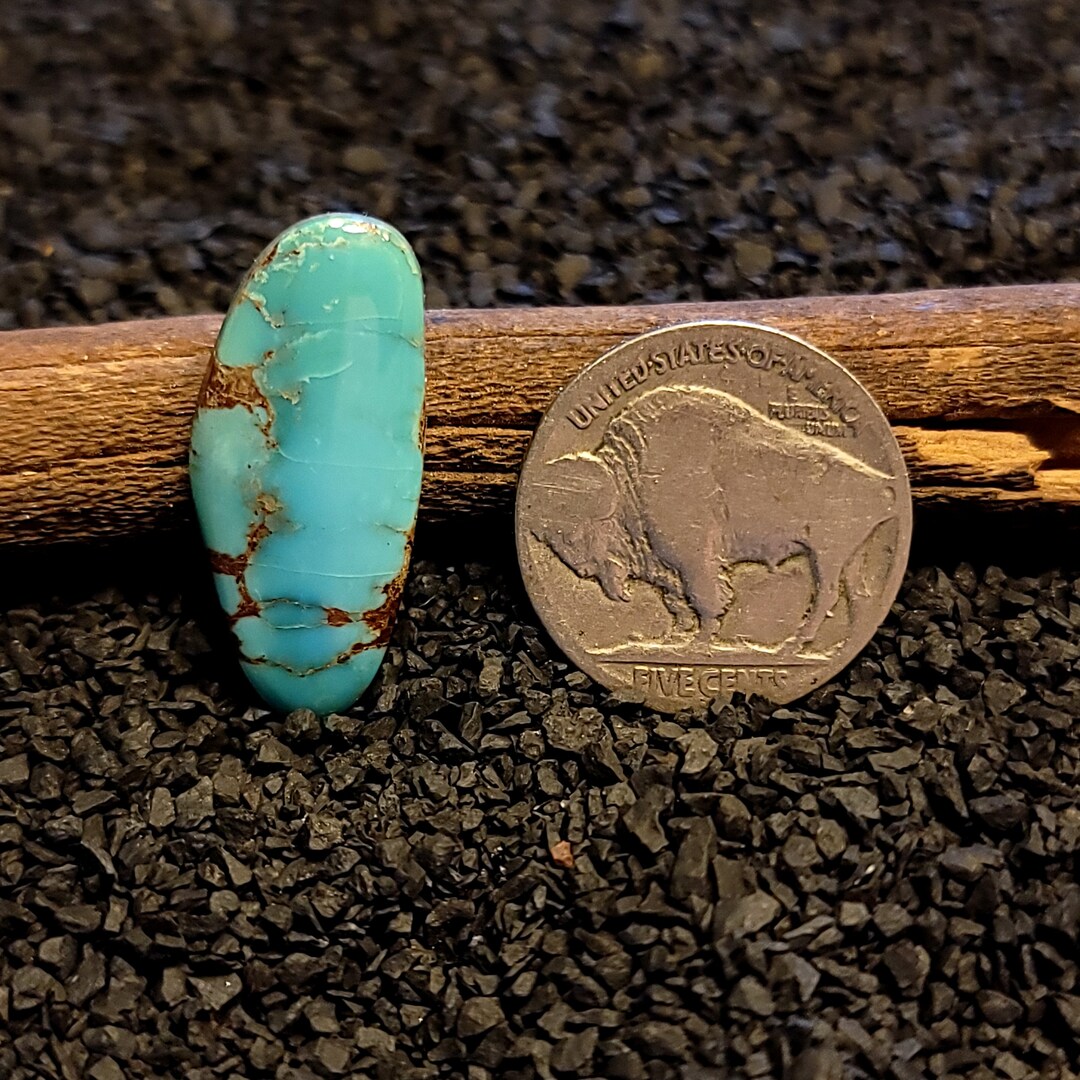Rare Pilot Mountain Turquoise. Turquoise Cabochon. 7.7 Carats. Old ...