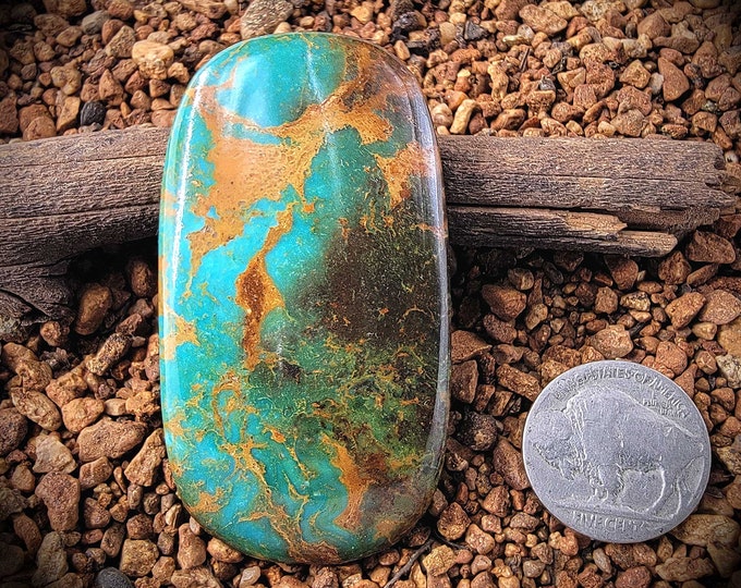 Reserved for J. Rising Phoenix Turquoise. Huge Turquoise Cabochon. Blue ...