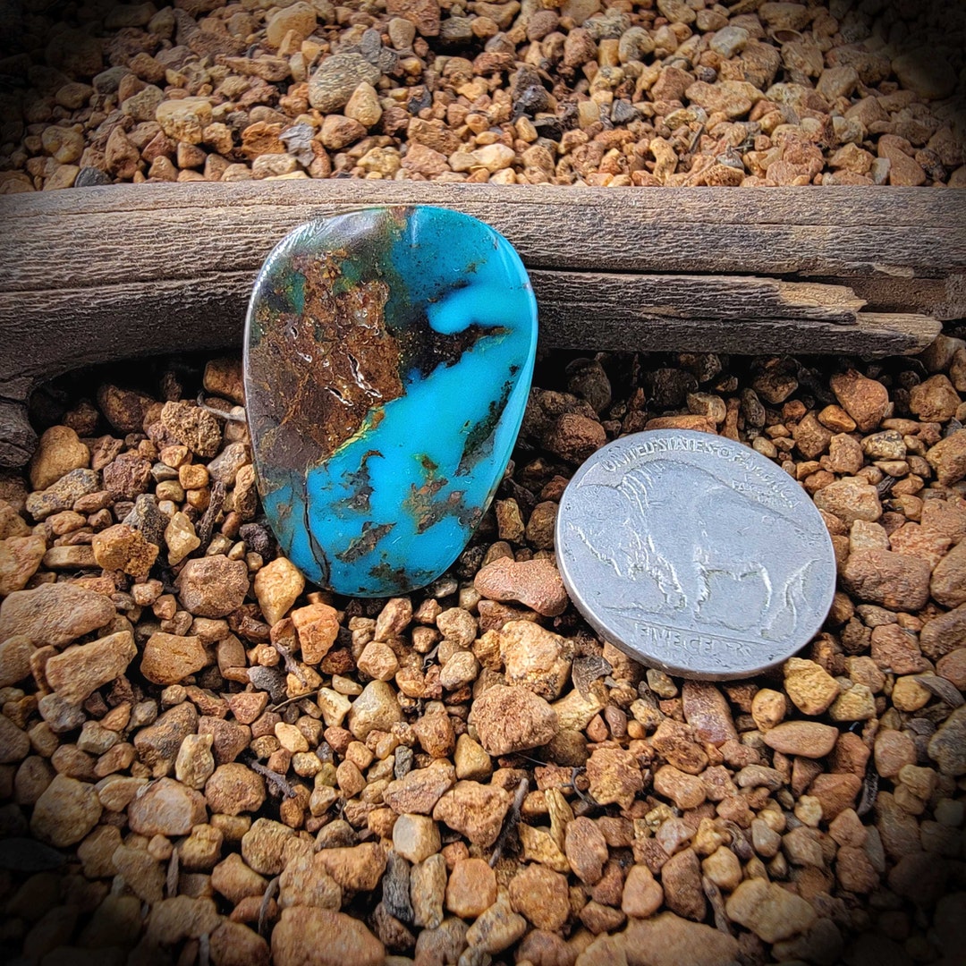Rising Phoenix Turquoise. Electric Blue Turquoise Cabochon. Real Blue ...