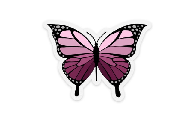 Pink Butterfly Sticker - Etsy