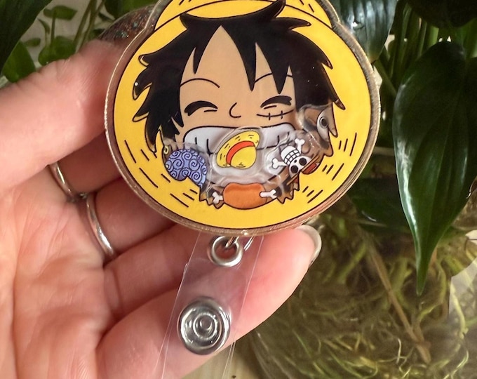 One Piece Anime Shaker Badge Reel - Etsy