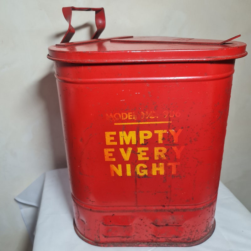 Vintage Trash Can - Etsy