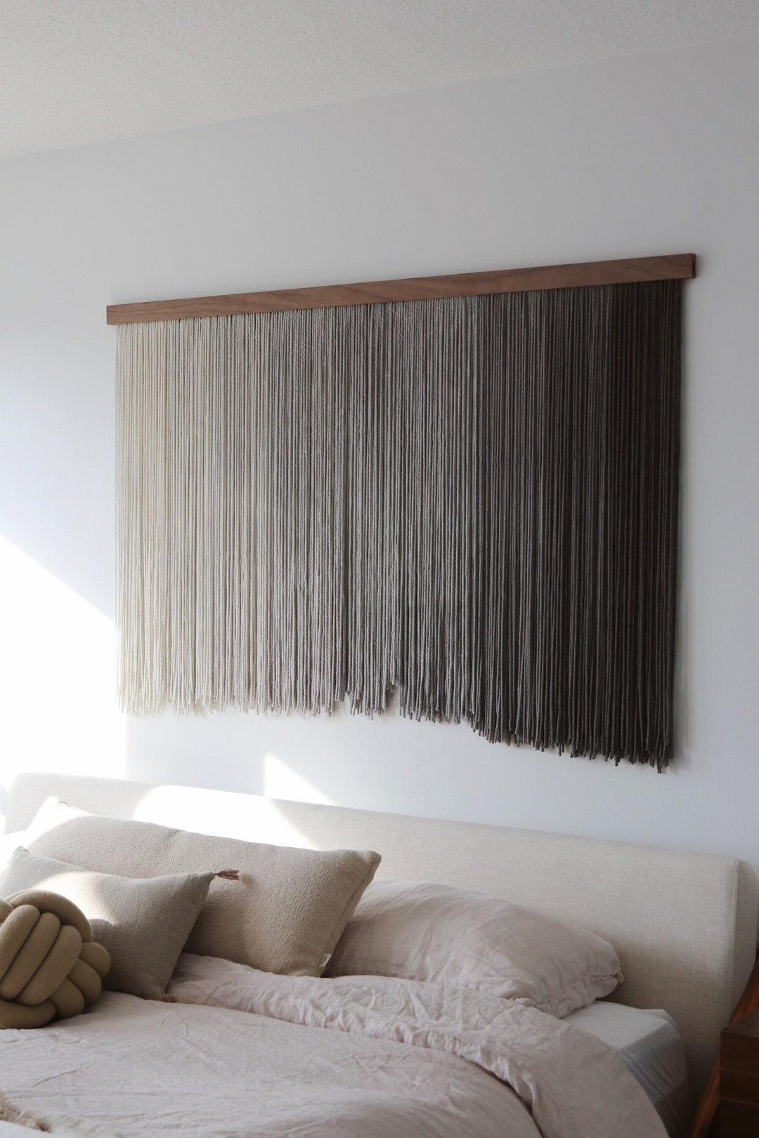 Fiber Art Wall Hanging Dip Dye Tapestry Boho Decor Gray - Etsy