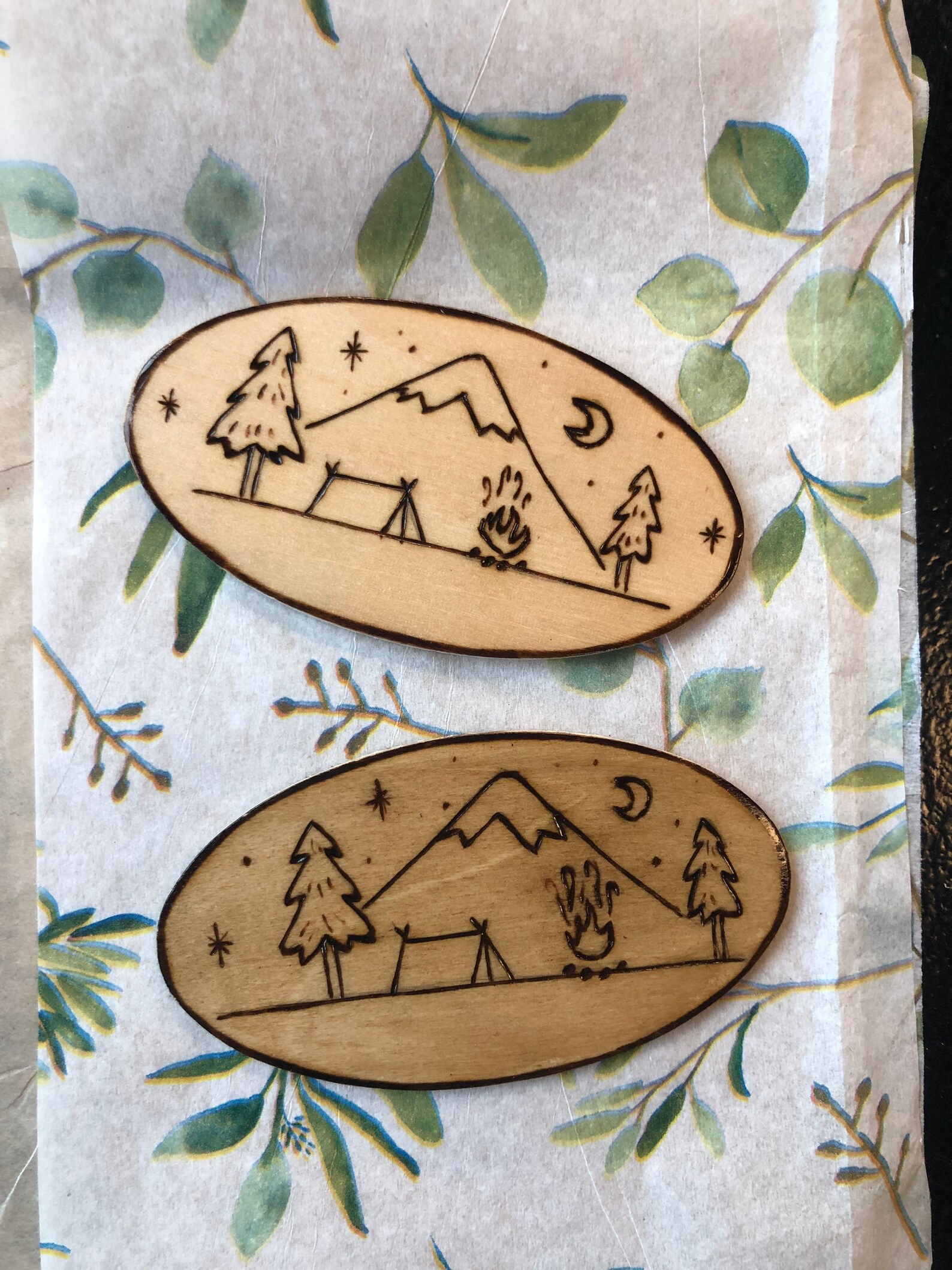 Camping Scene Wooden Fridge Magnet - Etsy